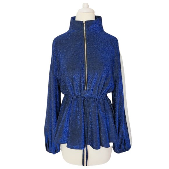 SHEIN | Jackets & Coats | Shein Pullover Jacket Navy Blue And White ...
